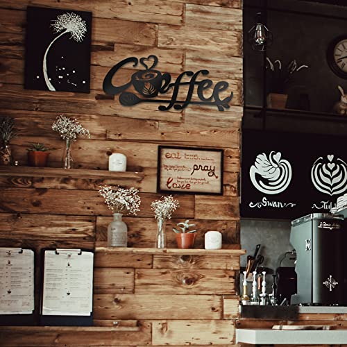 Coffee Bar Sign, JOPBENG Metal Coffee Bar Wall Decor, Coffee Station Letter Sign with Coffee Beans and Coffee Cups Sign for Coffee Bar Home Office Kitchen