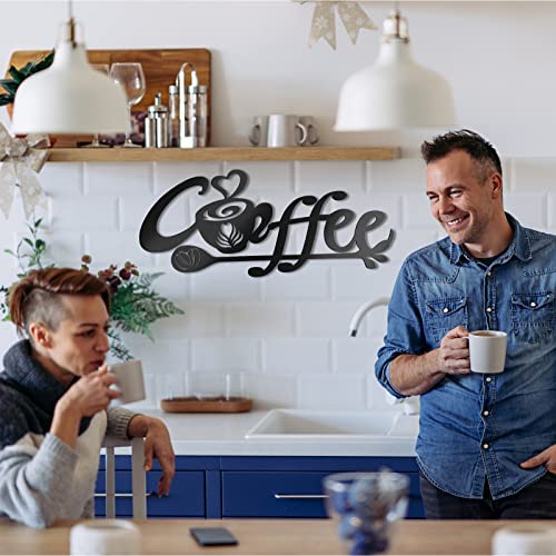 Coffee Bar Sign, JOPBENG Metal Coffee Bar Wall Decor, Coffee Station Letter Sign with Coffee Beans and Coffee Cups Sign for Coffee Bar Home Office Kitchen