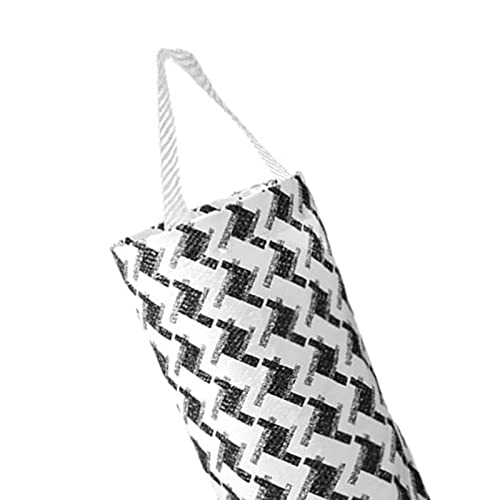 Grebest Grocery Bag Dispenser Geometric Printed Bag Holder Plastic Bag Dispenser Exquisite Pattern for Home Black