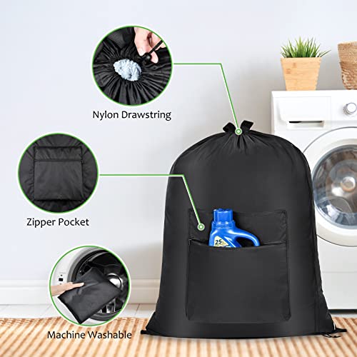 OTraki Backpack Laundry Bag, 28 x 36 inch Extra Large Heavy Duty Drawstring Laundry Bag with Shoulder Straps, Travel Laundry Backpack Bag for Laundromat, Apartment, College Dorm