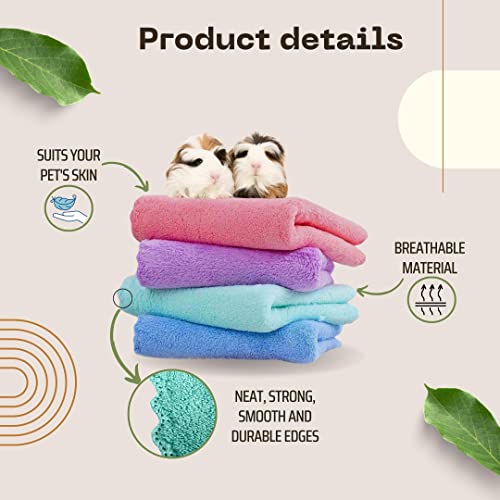 (8+1) 8 Soft Blankets for Guinea Pig Reusable Washable and 1 Animal Hair Remover, Hamster Cage Fleece Liners Small Pets Bunny Rabbit Absorbent Bedding Mat Sleep Blanket Bed for Puppy 11.8"x11.8"