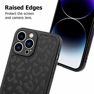 ZIYE Case for iPhone 14 Pro Max Cover Black Leopard Pattern Camera Lens Protection Design Shockproof TPU Cheetah Phone Case for Women Men Girly Girls(6.7 Inch)