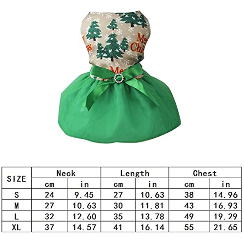 Small Dogs Christmas Pet Clothes Holiday Cat Skirt Sweater Autumn Winter Dress for Medium Dogs Boys (X-Large, B-Green)