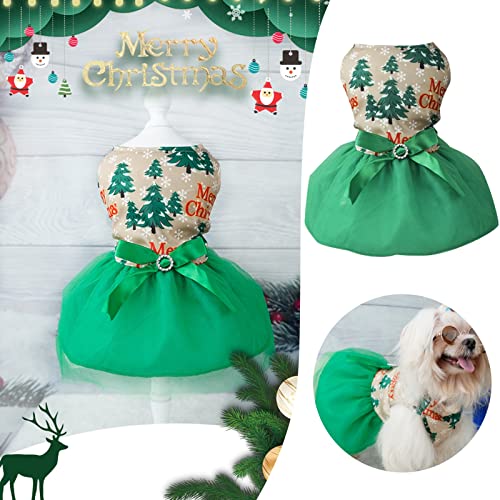 Small Dogs Christmas Pet Clothes Holiday Cat Skirt Sweater Autumn Winter Dress for Medium Dogs Boys (X-Large, B-Green)