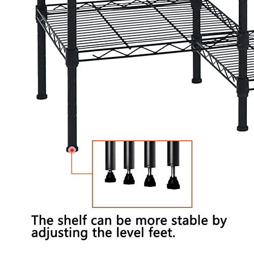 YOHKOH 4 Tiers Wire Garment Rack Heavy Duty Clothes Rack Metal Freestanding Closet for Bedroom, Cloakroom, Clothing store, Laundry room, Walk-in closet and more (63" L x 15.7" W x 78.7" H, Dark)