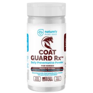 coat guard rx™ large 16 oz. daily preventative powder for horses - coat and skin treatment & dry shampoo for horses.