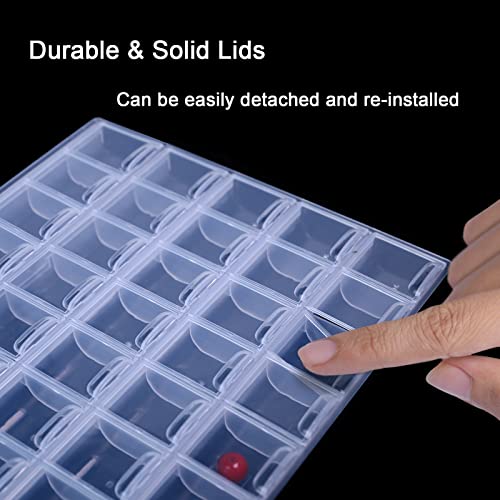 Large 35Grids Diamond Painting Box, Embroidery Diamond Art Containers, Diamond Bead Storage Organizer Case with 10Pcs Diamond Painting Wax &112 Labels