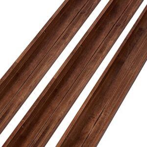 AZSKY Floating Wood Wall Shelves Light Walnut 48 Inch Long Hanging Picture Photo Ledge Shelf Rustic Modern Narrow Shelves for Wall Decor Storage and Display Nursery Book Shelves a Set of 3