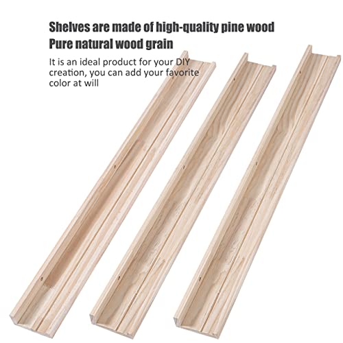 AZSKY 48 Inch Long Narrow Floating Shelves for Wall Storage Rustic Natural Wood Wall Shelf for Wall Décor Wall Bookshelf for Kids Room Picture Ledge Shelf a Set of 3