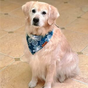 DeerBAO Dog Bandanas 4Pack,Dog Scarf,Dog Bandanas boygirl,Premium Durable Fabric,Adjustable Fit,Unique Shape,Suitable for All Kinds of Dogs,Provide Various Sizes (Small, Hand Painted Flowers)