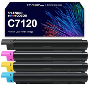 splendidcolor remanufactured high yield 4pk c7125 c7120 c7130 toner cartridge replacement for xerox versalink c7120 c7125 c7130 printer(006r01824 006r01825 006r01826 006r01827).