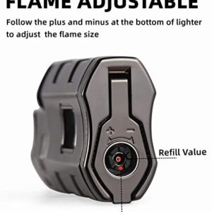 Castelar Torch Lighter Triple Jet Flame Refillable Butane Lighter with Punch Rest Holder - Butane Not Included (Gunmetal)