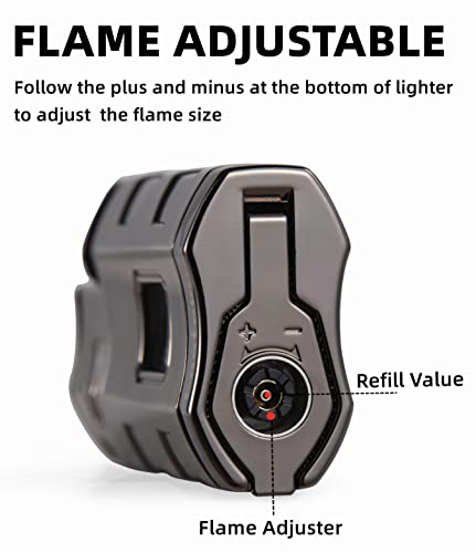 Castelar Torch Lighter Triple Jet Flame Refillable Butane Lighter with Punch Rest Holder - Butane Not Included (Gunmetal)