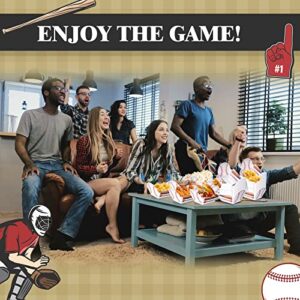 100 Pieces Baseball Food Trays Baseball Paper Bowl Party Decorations Nacho Trays Snack Candy Trays Disposable Serving Trays Baseball Party Sports Event Family Dinner Supplies 3.94 x 2.76 x 1.97 Inch