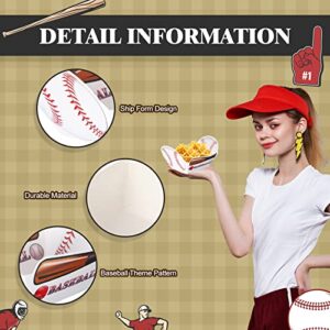 100 Pieces Baseball Food Trays Baseball Paper Bowl Party Decorations Nacho Trays Snack Candy Trays Disposable Serving Trays Baseball Party Sports Event Family Dinner Supplies 3.94 x 2.76 x 1.97 Inch