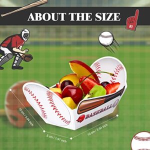 100 Pieces Baseball Food Trays Baseball Paper Bowl Party Decorations Nacho Trays Snack Candy Trays Disposable Serving Trays Baseball Party Sports Event Family Dinner Supplies 3.94 x 2.76 x 1.97 Inch