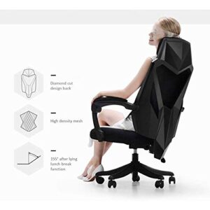 BZLSFHZ Home Reclining Office Chair Capacity Ergonomic Computer Mesh Recliner Executive Swivel Office Desk Chair Lumbar Support (Color : OneColor)