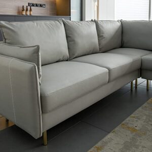 COULDWILL L Shape Couch Corner Sectional Sofa Modular Couch 5-Seats Technical Faux Leather Sofa for Living Room and Office