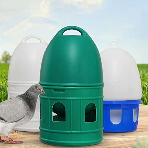 Bothyi Pigeon Water Dispenser, Large Capacity Bird Water Drinker, Quail Automatic Feeder with Handle Water Pot Container, Green 5L