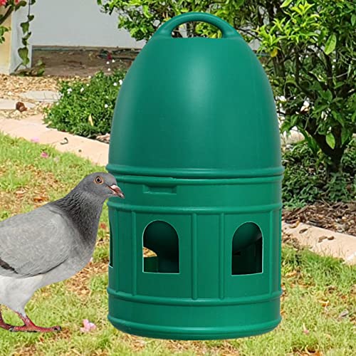 Bothyi Pigeon Water Dispenser, Large Capacity Bird Water Drinker, Quail Automatic Feeder with Handle Water Pot Container, Green 5L