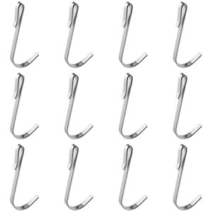 whyhkj 12pcs s-shaped stainless steel hanger clip-on hook wire rack hook wire shelving accessories wire rack hook j shaped hook,heavy duty s hook rack hooks hanging j rail hooks