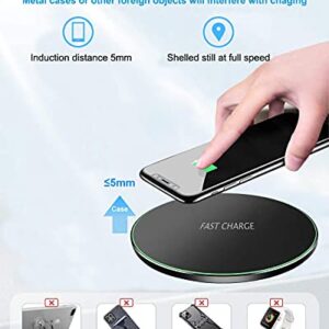 Wireless Charger for Samsung Galaxy S23/S23+/S22/S22+/S21/S20/S20+/S10/S9+/S9/S8/S8+/S7/Note10/Note9/Note8, 15W Wireless Charging Pad with USB-C for Samsung,iPhone Black(No AC Adapter)