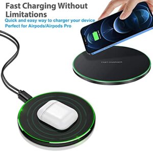 Wireless Charger for Samsung Galaxy S23/S23+/S22/S22+/S21/S20/S20+/S10/S9+/S9/S8/S8+/S7/Note10/Note9/Note8, 15W Wireless Charging Pad with USB-C for Samsung,iPhone Black(No AC Adapter)