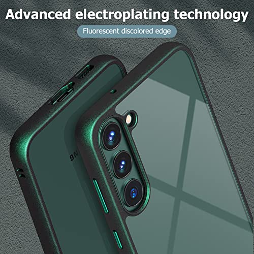 MATEPROX Compatible with Samsung Galaxy S23 Case, Clear Thin Slim Crystal Transparent Shockproof Bumper Cover for Samsung S 23 5G (2023)-Pine Green