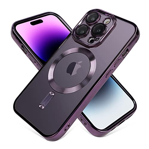 OOK Case Compatible for iPhone 14 Pro Max with Camera Lens Protector (Compatible with MagSafe) Magnetic Anti-Scratch Shockproof Protective iPhone 14 Pro Max (6.7 Inch) Case for Women Men - Purple