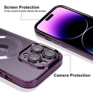 OOK Case Compatible for iPhone 14 Pro Max with Camera Lens Protector (Compatible with MagSafe) Magnetic Anti-Scratch Shockproof Protective iPhone 14 Pro Max (6.7 Inch) Case for Women Men - Purple