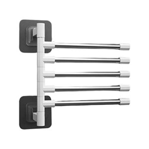 diewu stainless steel wall mounted swivel bathroom towel rack, space saving towel hanger for bathroom, kitchen(5 towel bar,white)