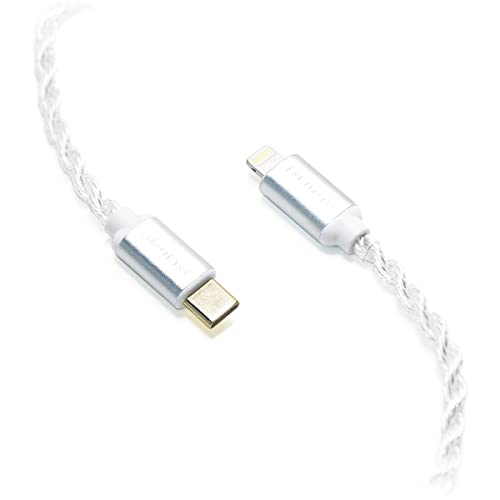 FSIjiangyi iOS to Type C/USB C Balanced Headphone Amplifier OFC Silver 8-Strand 19-Pin Adapter Cable for FiiO BTR5 Q1 Q3 Q3s 5K xDuoo Link2 XD-05PLUS E1DA 9038G3 9038S 9038D iPhone