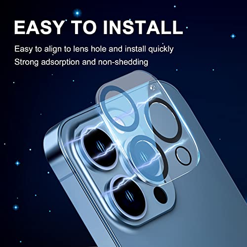 CBLBXYB 3 Pack Camera Lens Protector Compatible for iPhone 14 Pro Max/iPhone 14 Pro Camera Lens Protector Tempered Glass 9H Hardness,Ultra HD,Anti-Scratch,Easy to Install,Case Friendly