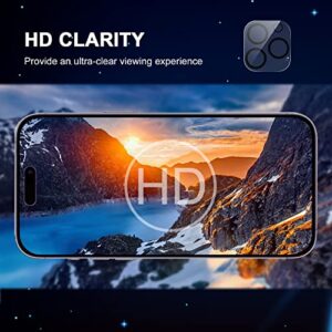 CBLBXYB 3 Pack Camera Lens Protector Compatible for iPhone 14 Pro Max/iPhone 14 Pro Camera Lens Protector Tempered Glass 9H Hardness,Ultra HD,Anti-Scratch,Easy to Install,Case Friendly