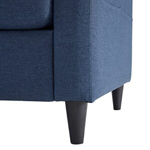 Morhome Sofa with Side Pocket,Convertible Corner Fabric Storage, Sectional Couch for Living Room & Apartment, Blue Linen