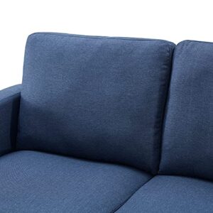 Morhome Sofa with Side Pocket,Convertible Corner Fabric Storage, Sectional Couch for Living Room & Apartment, Blue Linen