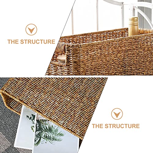 BIENKA Cabilock Magazine Storage Organizer Magazine Standing Rack Farmhouse Wicker File Basket Magazine Storage Clothes Basket Basket Magazine Holder Magazine Basket Magazine Basket