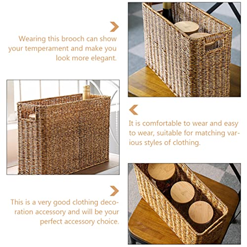 BIENKA Cabilock Magazine Storage Organizer Magazine Standing Rack Farmhouse Wicker File Basket Magazine Storage Clothes Basket Basket Magazine Holder Magazine Basket Magazine Basket