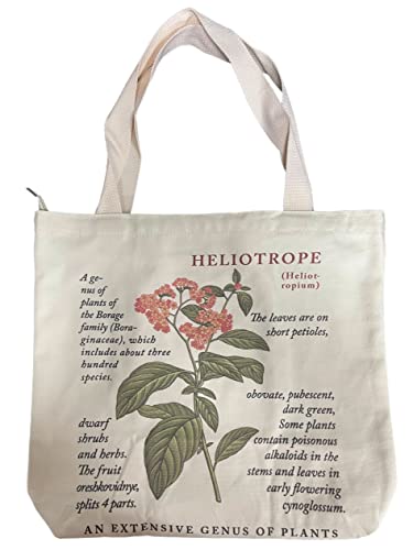 Floral Canvas Tote Bag Botanical Shopping Bag Aesthetic Flower Tote Bag Canvas Grocery Bag for Women Trendy Tote