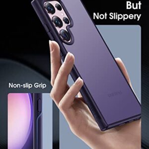 CASEKOO Genuine Official for Samsung Galaxy S23 Ultra case (10FT Military Drop Protection) (Zero-Smudge Tech) Translucent Hard Back & Soft Bumper, Protective Slim S23 Ultra Case 6.8'' 2023, Purple