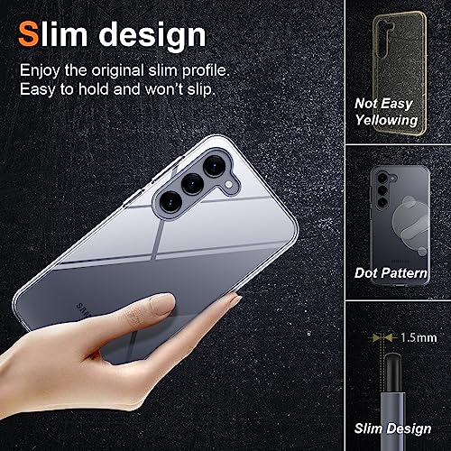 Bokoo Crystal Clear Samsung Galaxy S23 Plus Case.Soft Slim Fit Transparent Plastic TPU Protective Silicone Cover Phone Cases for Samsung Galaxy S23 Plus [Slim Thin & Comfort Grip] [Shockproof]