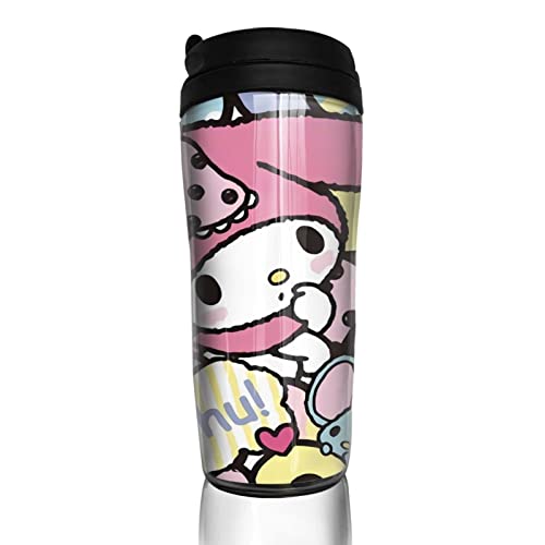 ORPJXIO Coffee Cup Kuromi Anime My Melody Insulated Water Bottle Double-Layer Mug Tumbler Cup With Lid 12 OZ