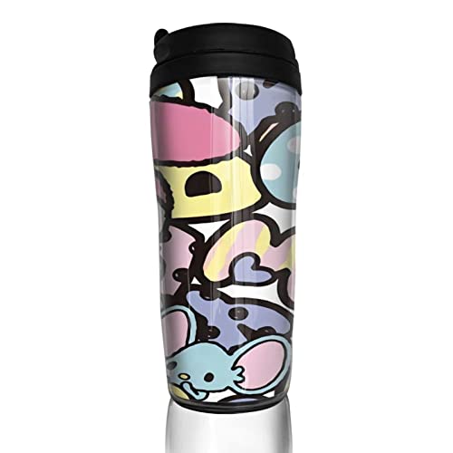 ORPJXIO Coffee Cup Kuromi Anime My Melody Insulated Water Bottle Double-Layer Mug Tumbler Cup With Lid 12 OZ