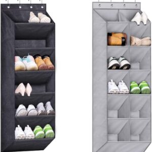 SLEEPING LAMB Shoe Rack for Door with Large Deep Pocket and Hanging Shoe Organizer for Closet Over The Door Shoe Rack