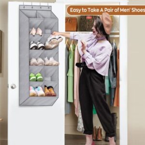 SLEEPING LAMB Shoe Rack for Door with Large Deep Pocket and Hanging Shoe Organizer for Closet Over The Door Shoe Rack