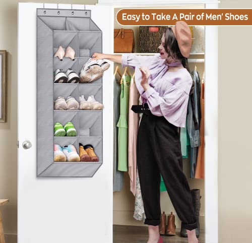 SLEEPING LAMB Shoe Rack for Door with Large Deep Pocket and Hanging Shoe Organizer for Closet Over The Door Shoe Rack