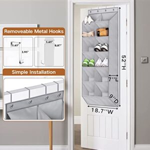 SLEEPING LAMB Shoe Rack for Door with Large Deep Pocket and Hanging Shoe Organizer for Closet Over The Door Shoe Rack