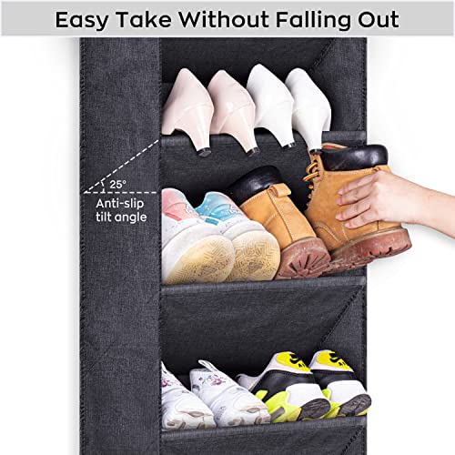 SLEEPING LAMB Shoe Rack for Door with Large Deep Pocket and Hanging Shoe Organizer for Closet Over The Door Shoe Rack