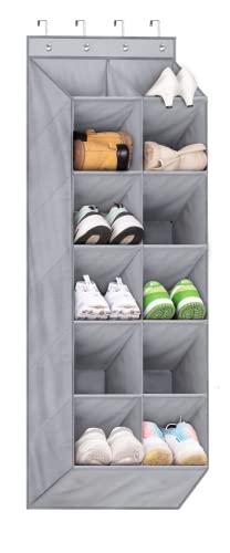 SLEEPING LAMB Shoe Rack for Door with Large Deep Pocket and Hanging Shoe Organizer for Closet Over The Door Shoe Rack