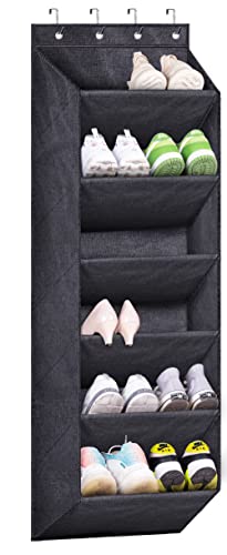 SLEEPING LAMB Shoe Rack for Door with Large Deep Pocket and Hanging Shoe Organizer for Closet Over The Door Shoe Rack